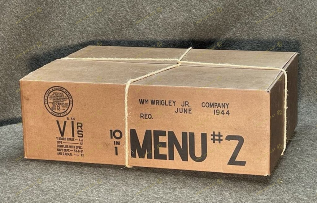 CARTON US DE RATION "MENU #2", Reproduction US, MILITARIA US, MILITARIA