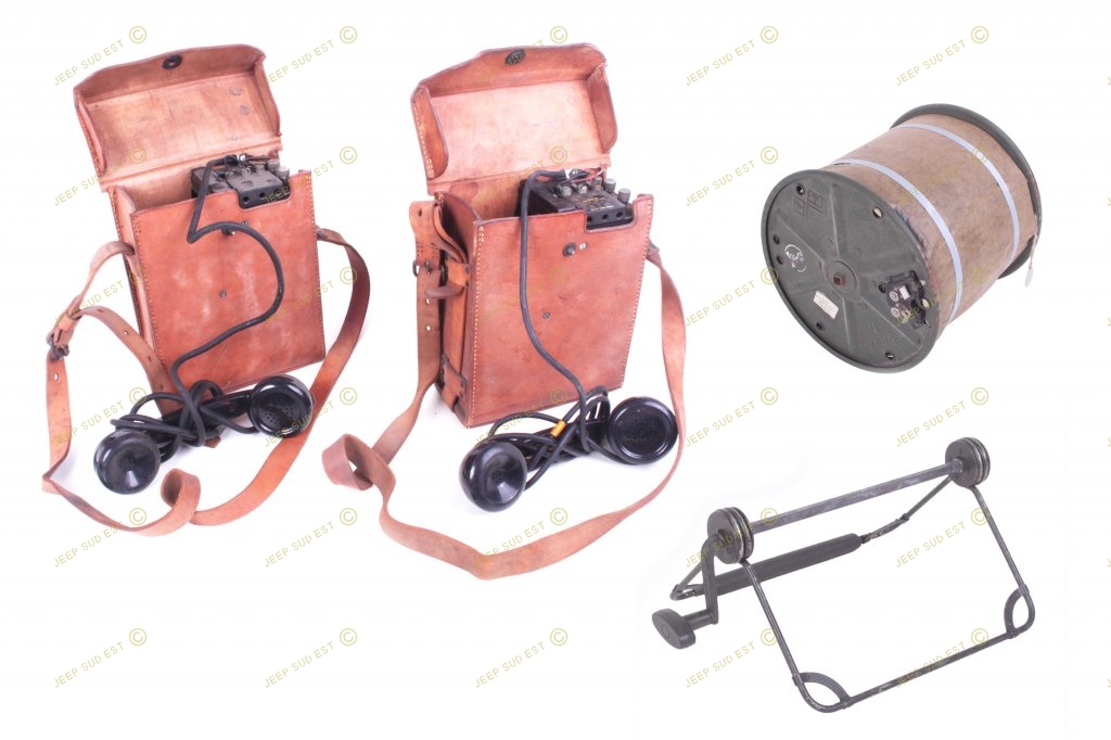 Kit Telephones De Campagne Us Ee8 Sacoche Cuir X2 Radio Us Materiel
